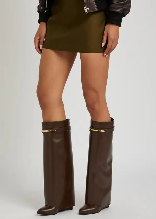 Givenchy Shark 95 Leather Knee-high Boots