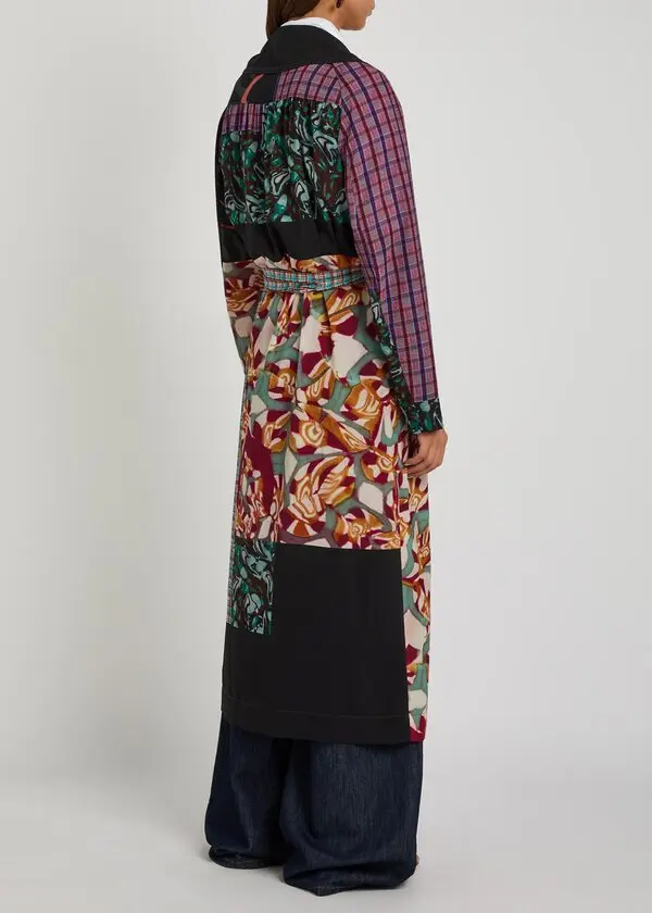 Dries Van Noten Rolana Printed Crepe Trench Coat