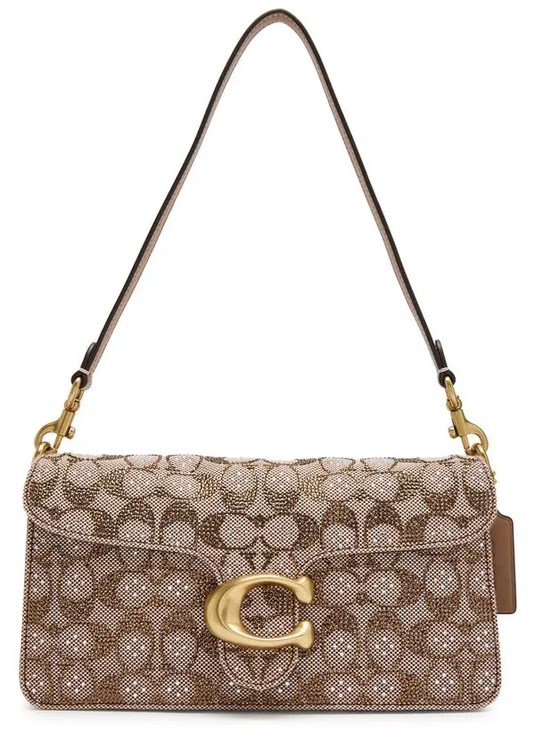 COACH Tabby 26 Embellished Leather Shoulder Bag - Grey