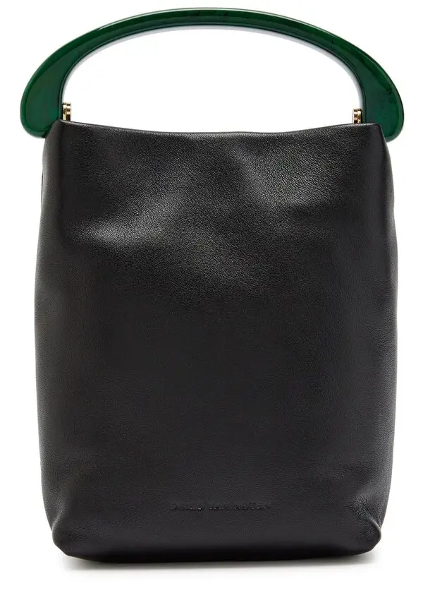 Dries Van Noten Crisp Leather Top Handle Bag