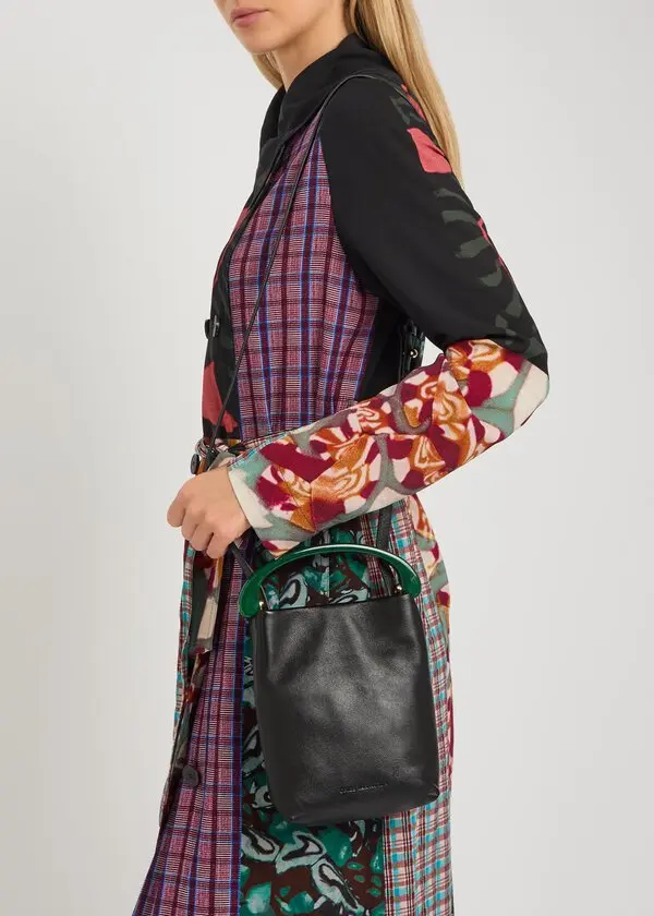 Dries Van Noten Crisp Leather Top Handle Bag