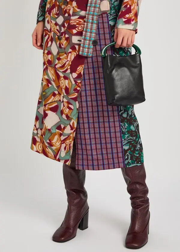Dries Van Noten Crisp Leather Top Handle Bag