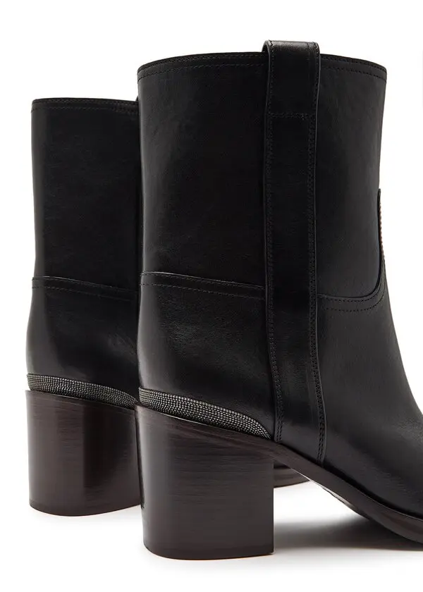 Brunello Cucinelli 75 Leather Ankle Boots