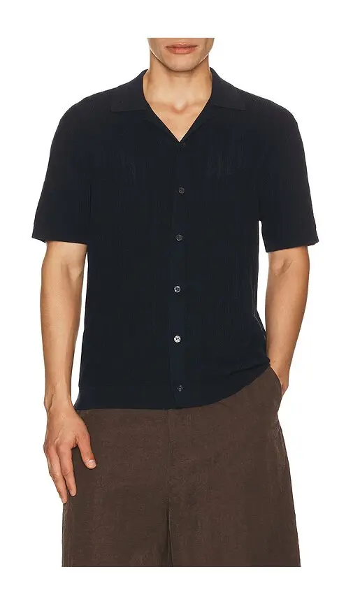 Theory Camp Collar Shirt In . Also - Navy