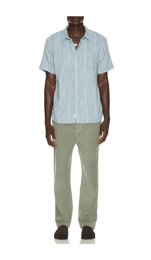 Marine Layer Classic Stretch Selvage Shirt In . Also - Blue