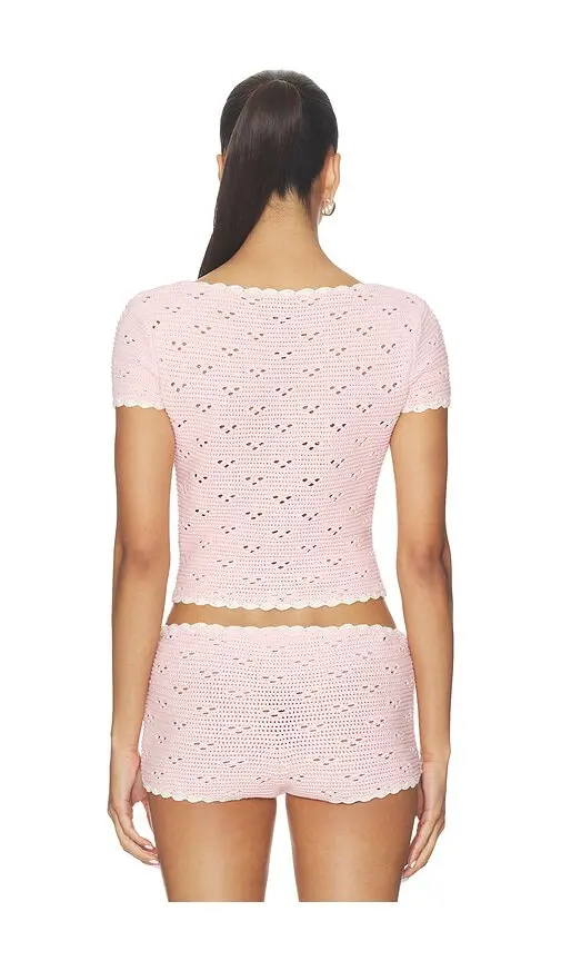 Majorelle Bernadette Cropped Crochet Top