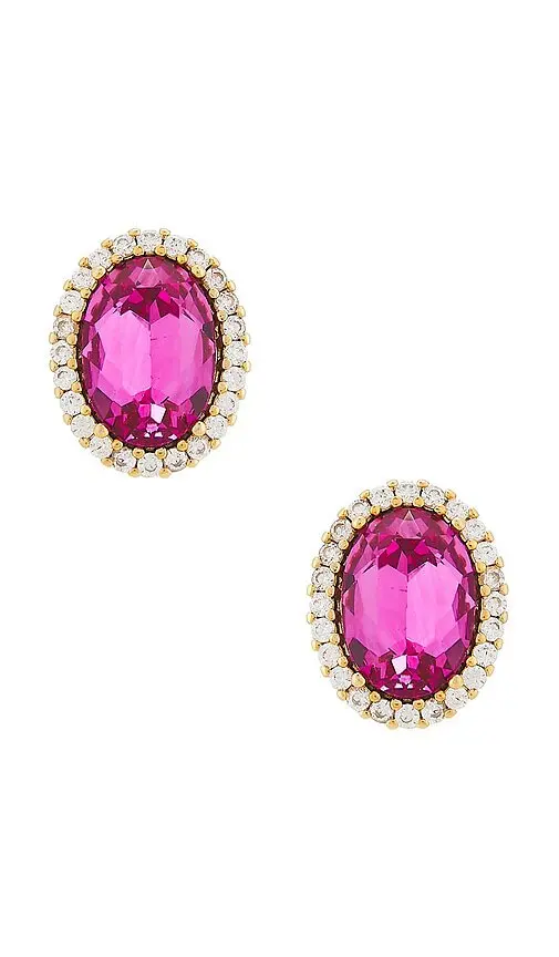ANTON HEUNIS Omega Clasp Oval Earrings - Pink