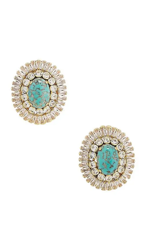 ANTON HEUNIS Stud With Clip Oval Earrings - Teal
