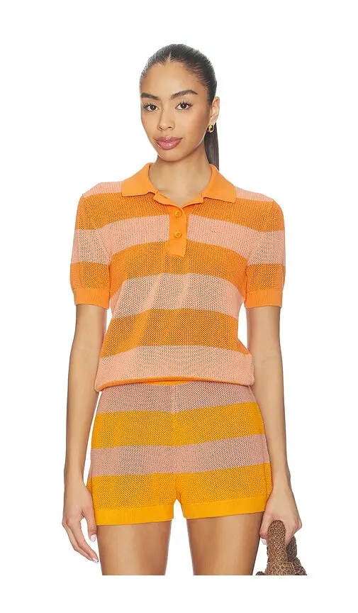 Lacoste Resille Raye Striped Knit Top