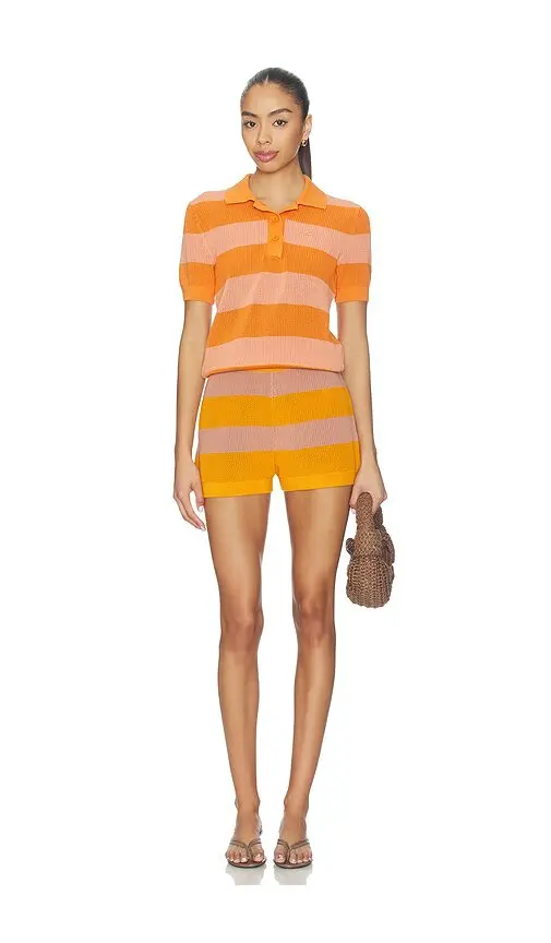 Lacoste Resille Raye Striped Knit Top
