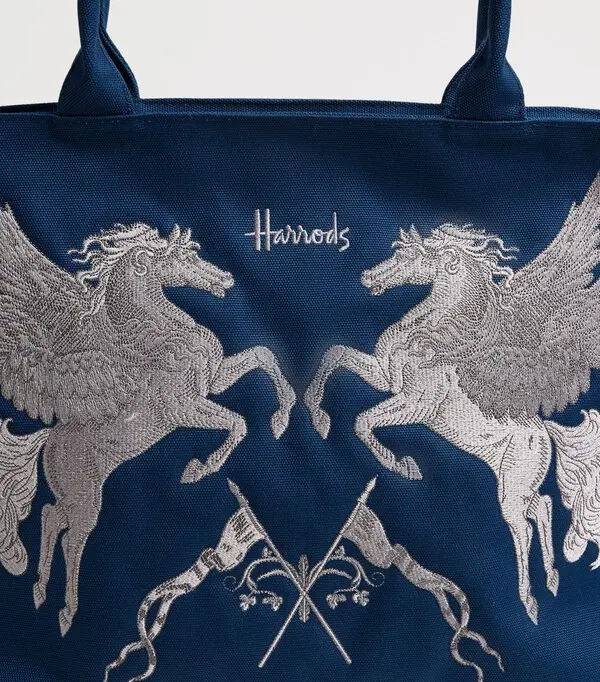 Harrods Canvas Embroidered Tote Bag