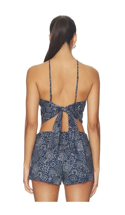Astr The Label Shaniya Top - Navy