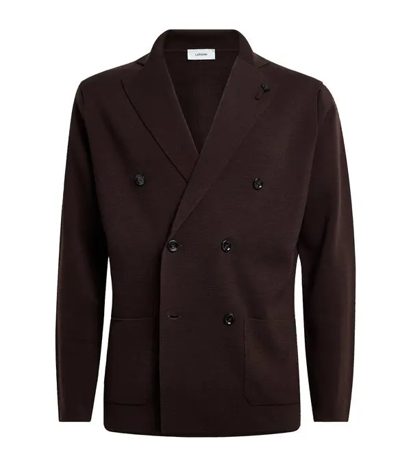 LARDINI Virgin Wool Double-breasted Cardigan
