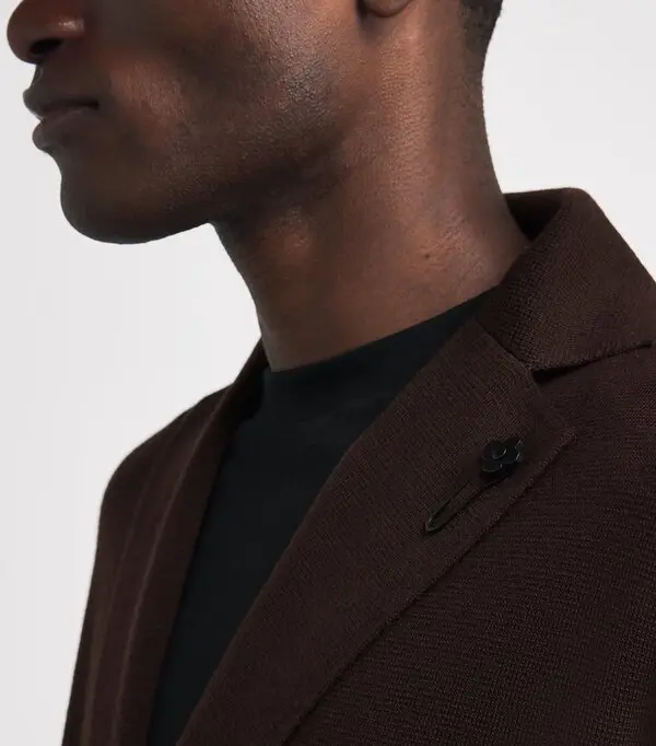 LARDINI Virgin Wool Double-breasted Cardigan