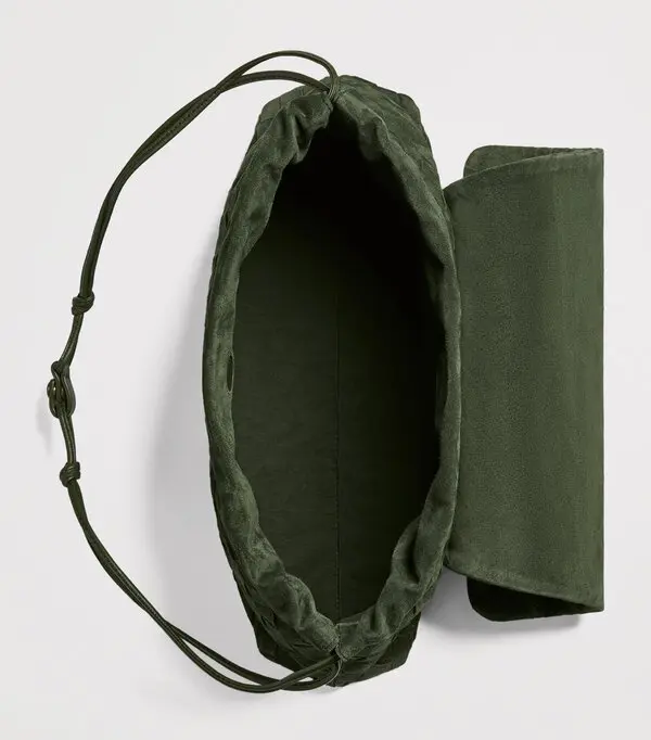 Bottega Veneta Suede Giorno Shoulder Bag - Green