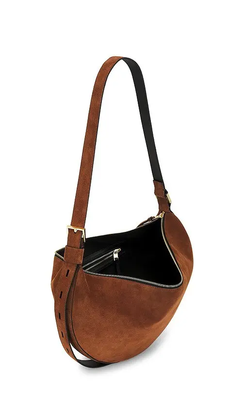 ALLSAINTS Halfmoon Suede Shoulder Bag