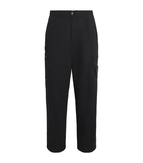 Stone Island Organic Cotton Ripstop Cargo Trousers - Black
