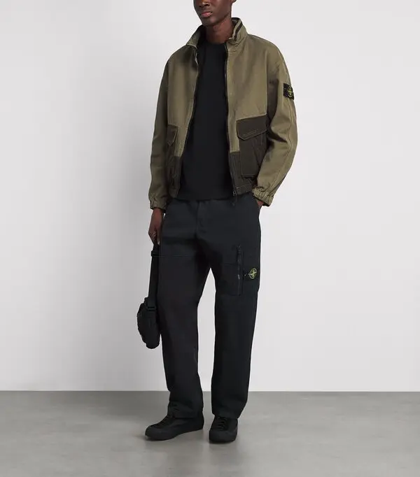 Stone Island Organic Cotton Ripstop Cargo Trousers