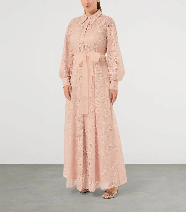 Marina Rinaldi Embroidered Maxi Shirt Dress