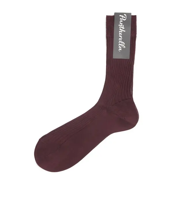 Pantherella Silk Baffin Socks - Red