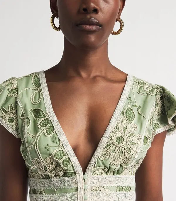 Alice + Olivia Embroidered Keeley Blouse