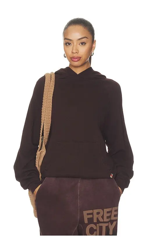FREECITY Basicgoodness Fluff Hoodie In . Also - Brown