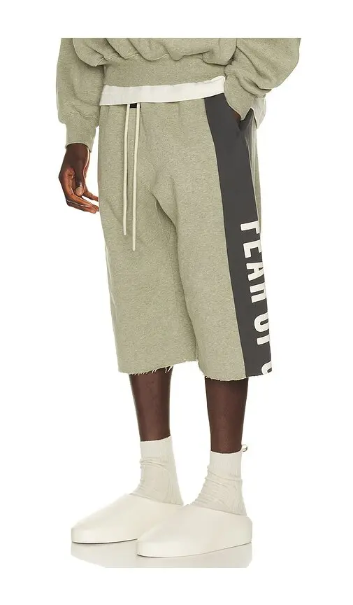 Fear Of God Panelled Undone Cut Off Sweatpant In . Also - Grey