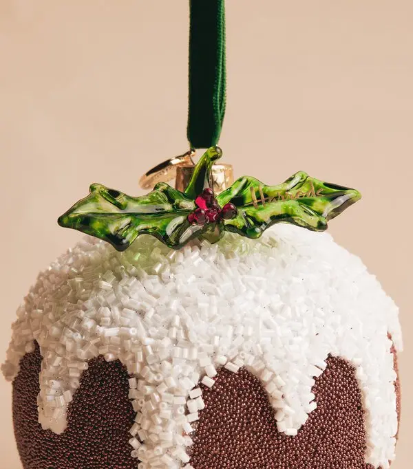 Harrods Beaded Christmas Pudding Bauble