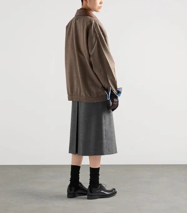 Prada Wool Rush Stitch Midi Skirt
