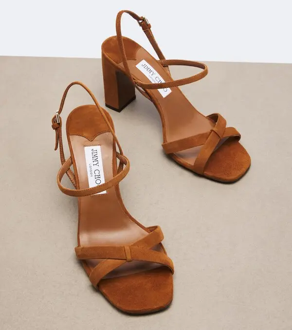 JIMMY CHOO Elsy Suede Slingback Sandals