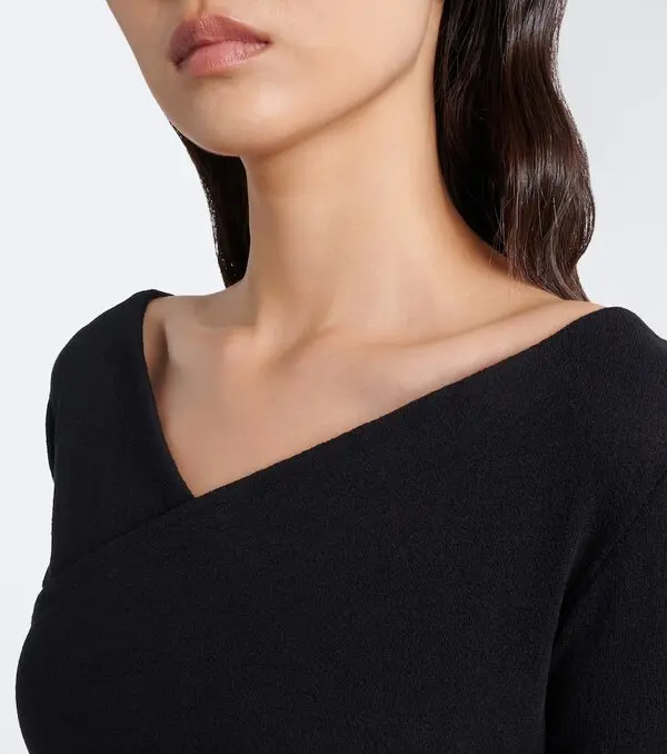 Alaïa Cotton-blend Crepe Wrap Top