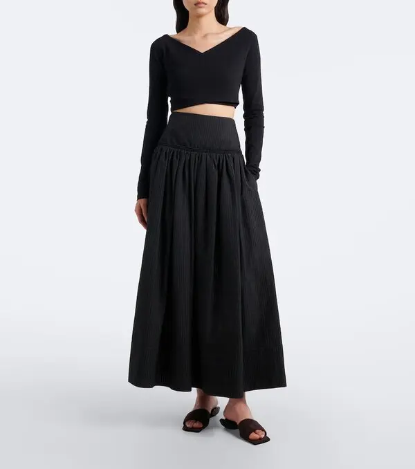 Alaïa Cotton-blend Crepe Wrap Top