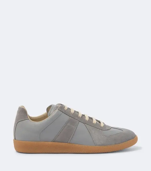 MAISON MARGIELA Replica Suede-trimmed Leather Sneakers - Blue