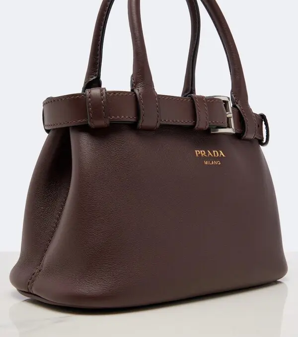 Prada Buckle Small Leather Top-handle Bag