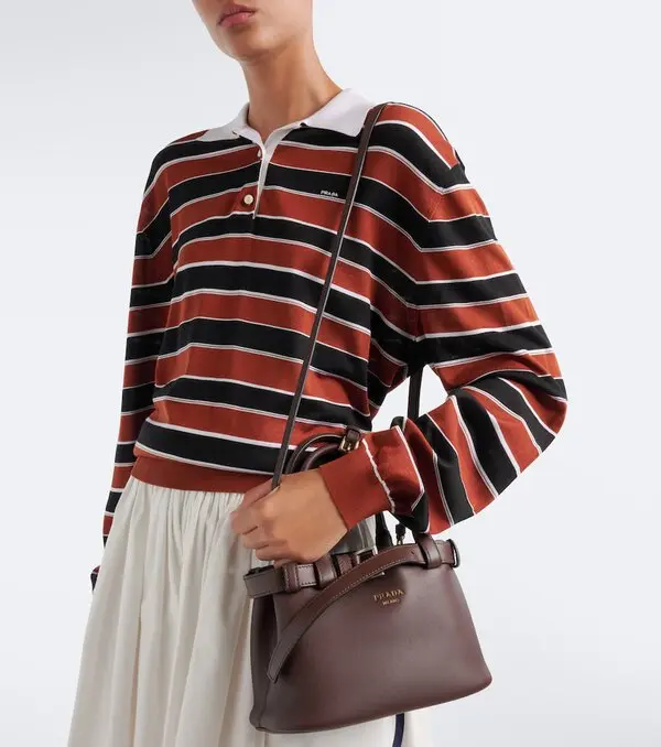 Prada Buckle Small Leather Top-handle Bag