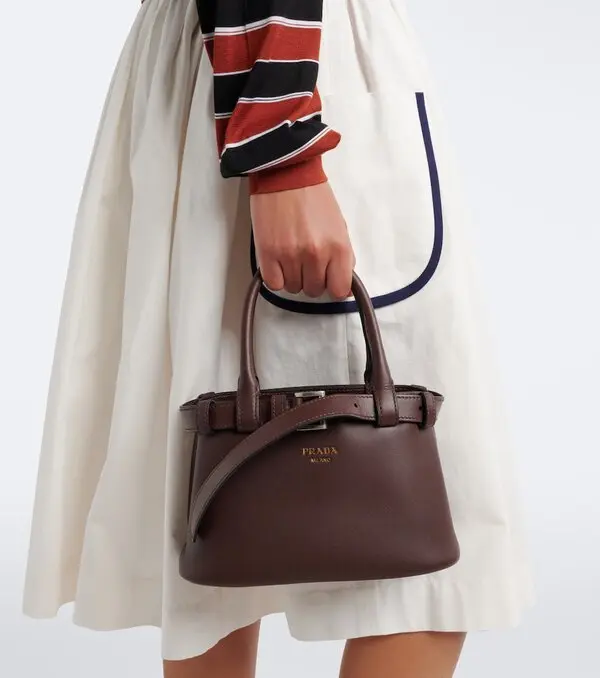 Prada Buckle Small Leather Top-handle Bag