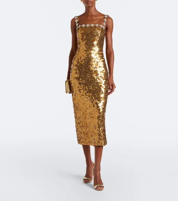 Rachel Gilbert Karter Sequined Cocktail Dress