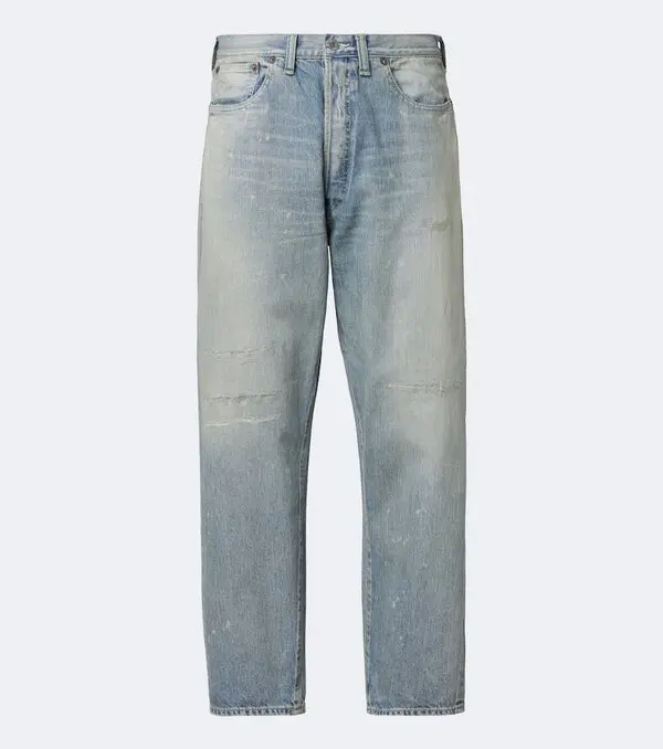 A.PRESSE No. 37 Distressed Straight Jeans - Blue
