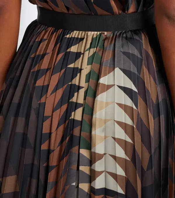 Sacai X A.p.c. Plisse Printed Midi Skirt