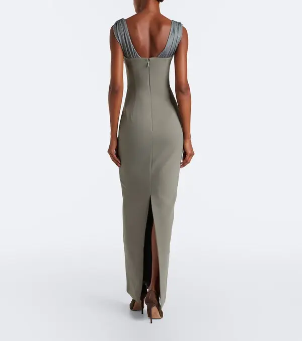 Rachel Gilbert Malia Embellished Crepe Corset Gown