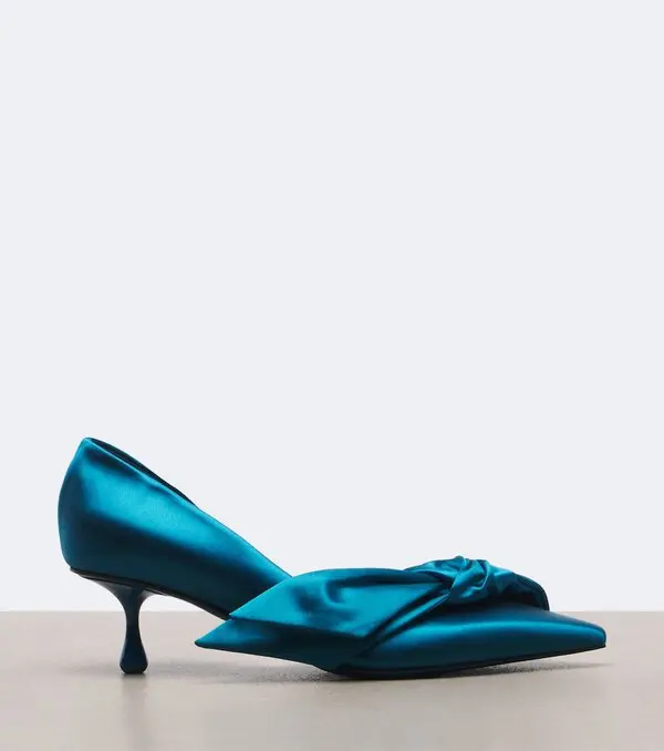 JIMMY CHOO Issy Bow-detail Satin Pumps