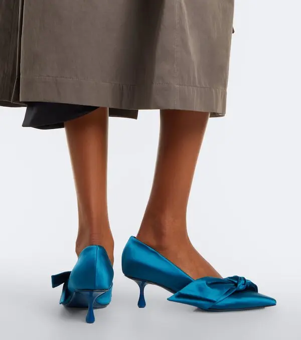 JIMMY CHOO Issy Bow-detail Satin Pumps