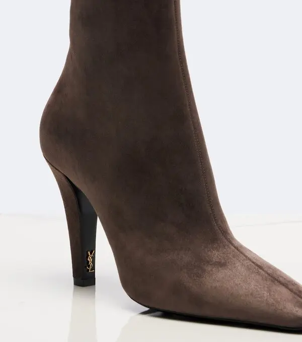 Saint Laurent Jill Suede Ankle Boots