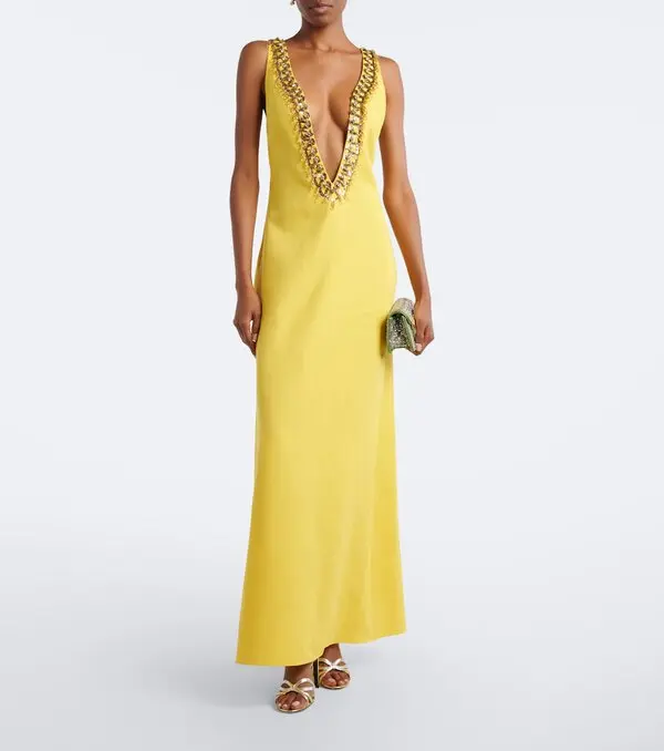 Valentino Garavani Embellished Linen Gown