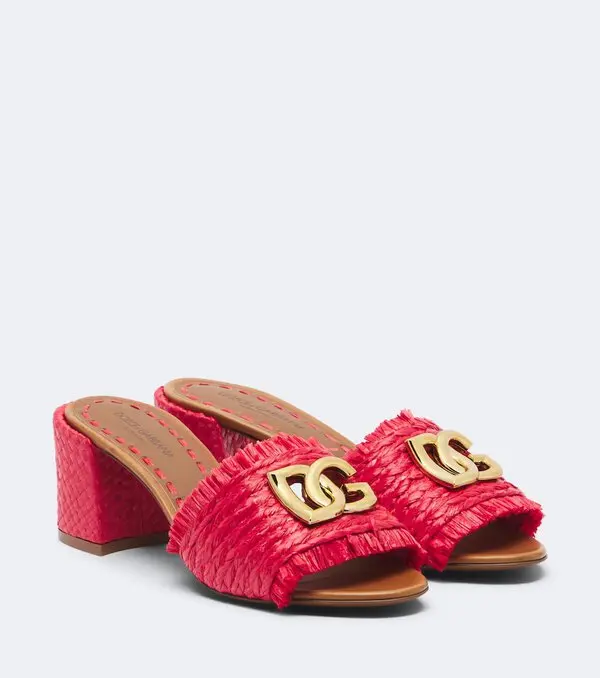 Dolce & Gabbana Dg Woven Mules - Red