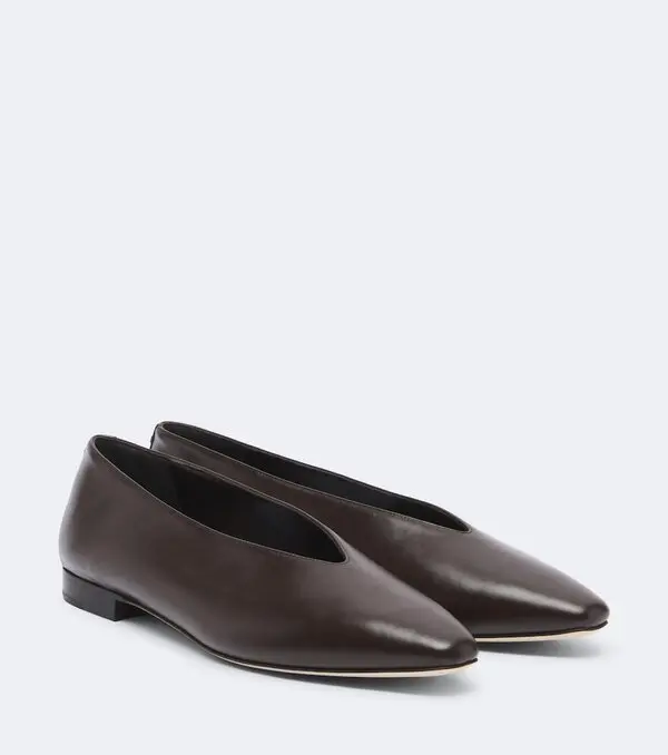 JIMMY CHOO Margot Leather Ballet Flats - Brown