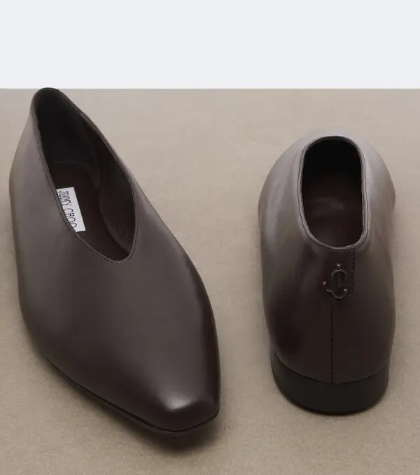 JIMMY CHOO Margot Leather Ballet Flats