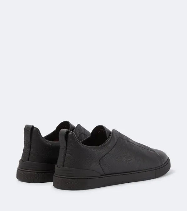 Zegna Triple Stitch Leather Sneakers