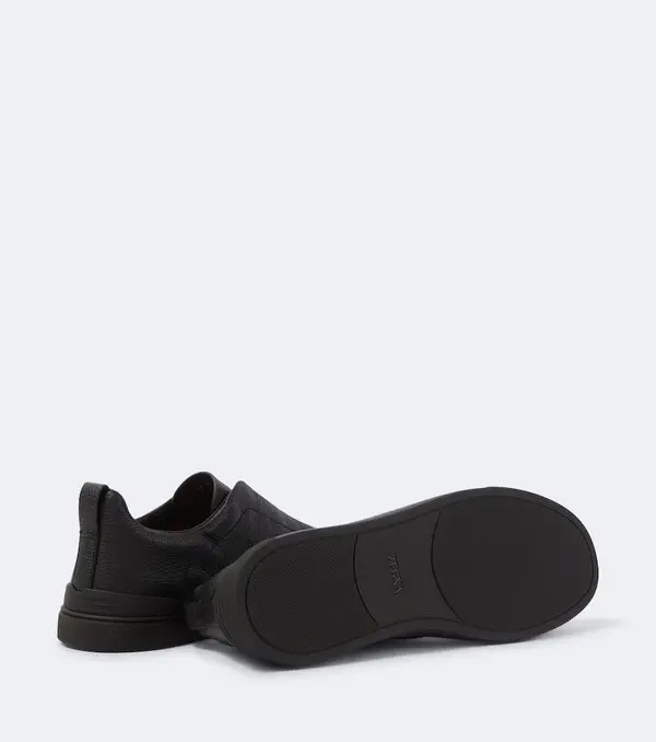 Zegna Triple Stitch Leather Sneakers