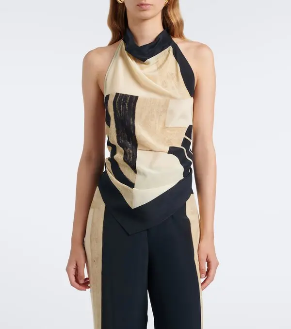 SIR. Sona Printed Silk Top